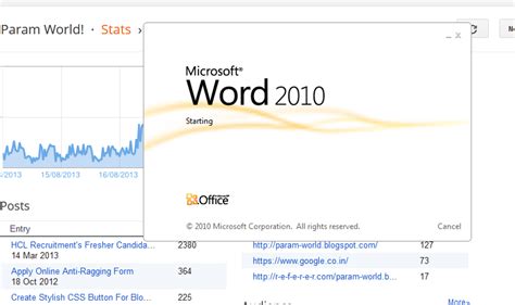 Param World Remove Splash Screen From Microsoft Office 2010 Like Word