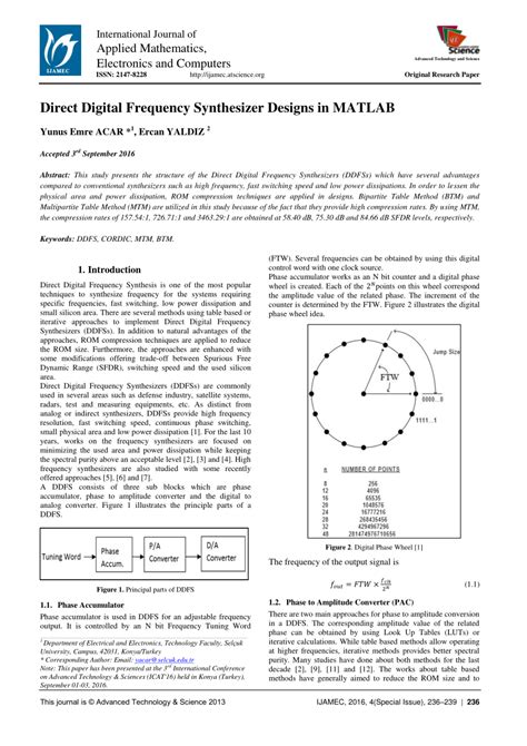 Pdf Direct Digital Frequency Synthesizer Designs In Matlab