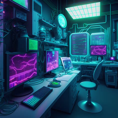 Futuristic Pc Setup With Cyberpunk Aesthetic