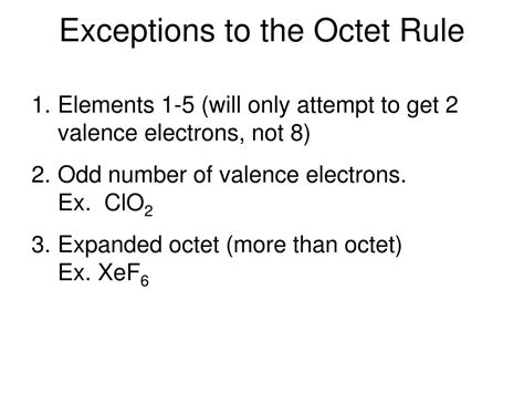 Ppt Exceptions To The Octet Rule Powerpoint Presentation Free