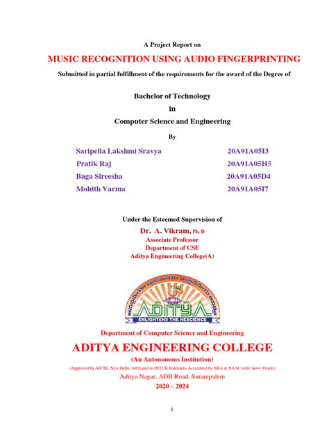 Music Recognition Using Audio Fingerprinting Document Pdf