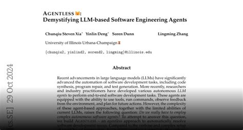stefano fago on linkedin paper page agentless demystifying llm based software engineering agents