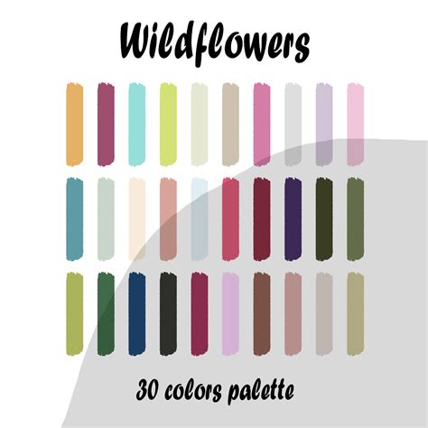 Wildflowers Procreate Color Palette Procreate Swatches Inspire Uplift