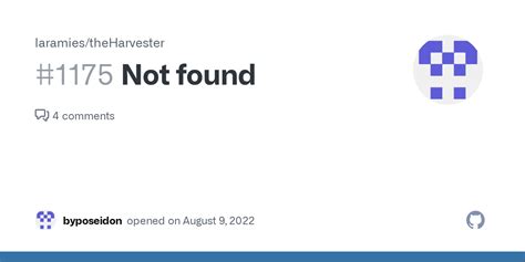 Not Found · Issue 1175 · Laramiestheharvester · Github