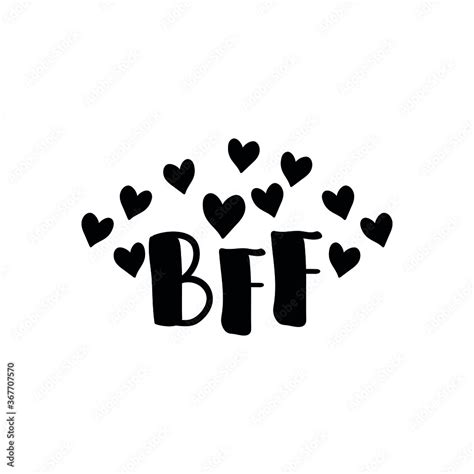 Bff Best Friends Forever Vector Illustration Lettering Ink