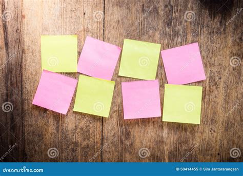 Eight Blank Colorful Sticky Notes Stock Image Image Of Billboard Folded