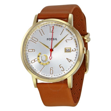 Fossil Vintage Muse Silver Dial Tan Leather Ladies Watch Es3750 796483152700 Watches