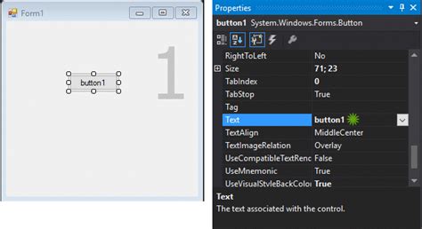 C Button Nesnesi Özellikleri Text Name Autosize Autoellipsis Backcolor