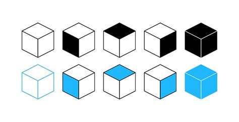 큐브 아이콘 Set3d 큐브 아이콘 집합입니다 플랫 스타일 벡터 아이콘 입방체에 대한 스톡 벡터 아트 및 기타 이미지 입방체