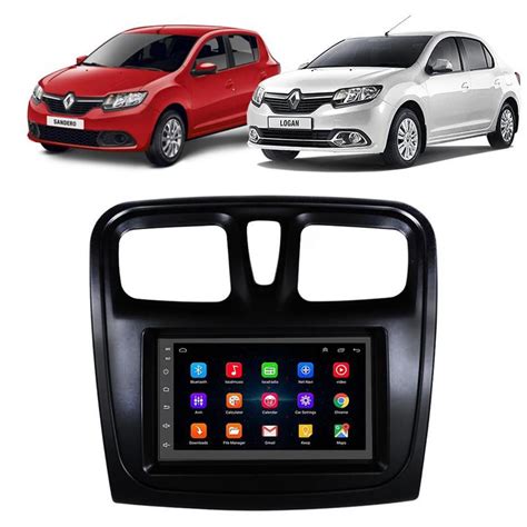 Kit Central Multimídia Android Renault Sandero Logan 2015 A 2022 7 Polegadas Gps Tv Online