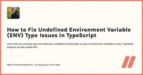 Coner M On Linkedin How To Fix Undefined Environment Variable Env