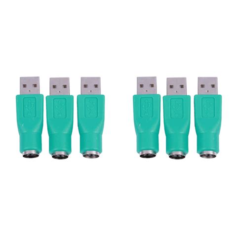 6 Pcs Keyboard Mouse Usb Male 2 0 To Ps 2 Female Mini Din 6p Connector Np