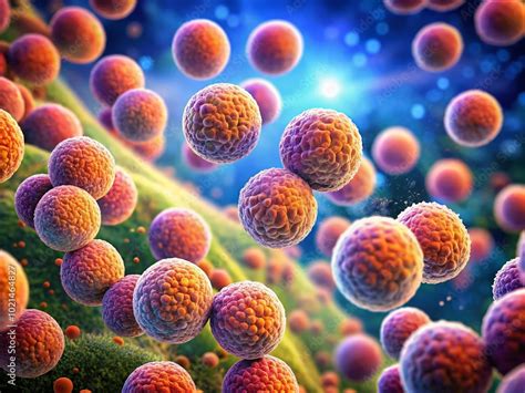 Magnified View Of Streptococcus Bacteria Under Microscope Illustrating Their Unique Morphology