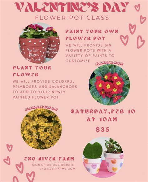 Valentines Day Flower Pot Class Visit Hillsborough Nc
