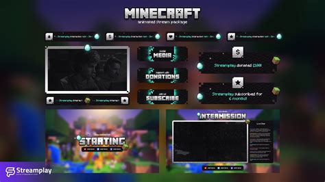 Minecraft Twitch Overlays And Alerts Animated Package For Obs