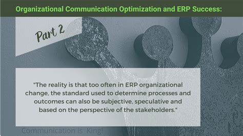 ERP Implementation Success Requires Communication Optimization