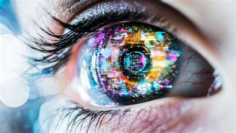 Enhanced Face Recognition With Futuristic Close Up Of Eye And Digital