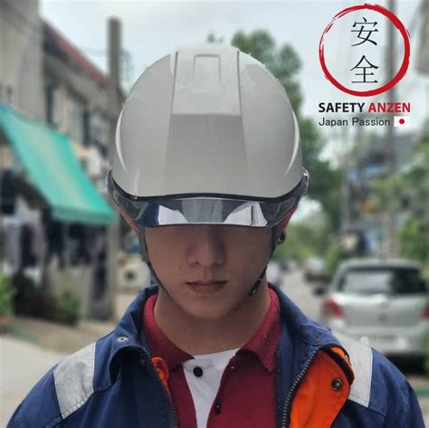 หมวกเซฟตี้ปีกใส รองในโฟม ปรับหมุน มองเห็นง่าย จากญี่ปุ่น อุปกรณ์เซฟตี้