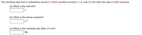 Solved The Counting Rate From A Radioactive Source Is Chegg