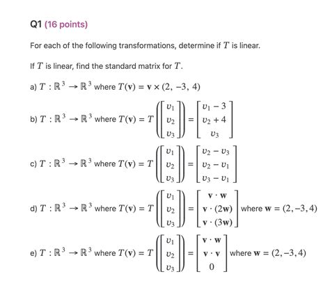 Solved For Each Of The Following Transformations Determine Chegg