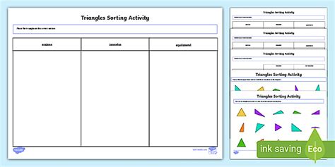 Classifying Triangles Activity Pdf Primary Teaching Resources