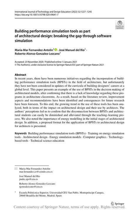 Building Performance Simulation Tools As Part Of Architectural Design