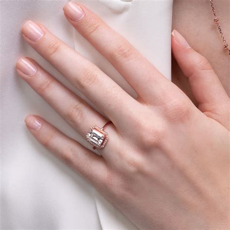 Rose Gold Emerald Cut Engagement Rings