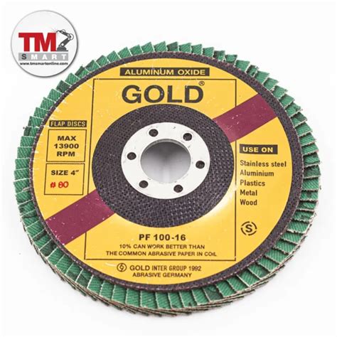 ใบขัดกระดาษทราย ซ้อนหลังแข็ง Gold 4 นิ้ว Abrasive Disc