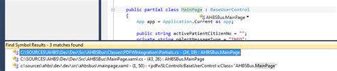 c how do i view the rest of a partial class in a silverlight project