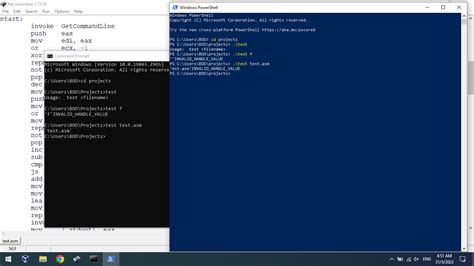 Flat Assembler Command Line Differs In Command Prompt And Powershell