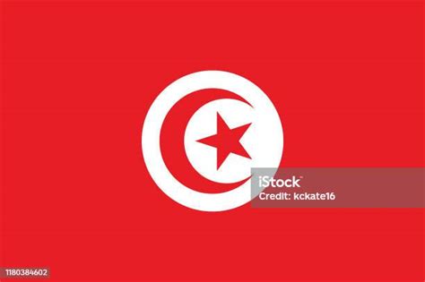 국가 튀니지 플래그 공식 색상과 올바르게 비율 국가 튀니지 플래그입니다 벡터 그림입니다 Eps10 0명에 대한 스톡 벡터 아트