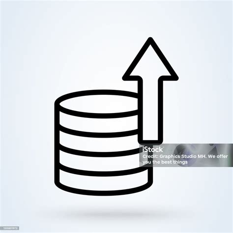 돈 증가 개념 벡터 그림 금융 기호입니다 수입 소득은 기호를 증가시다 이익 자산 투자 성장 아이콘 완벽한 모바일 및 웹 Ui 디자인을위한 라인 아이콘 개념에 대한 스톡 벡터