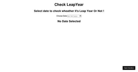 Leap Year Codesandbox