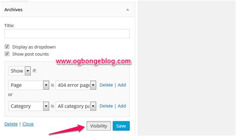 How I Control Which Pages Widgets Appear On My Wordpress Blogs Ogbongeblog
