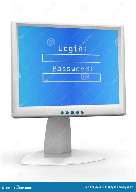 monitor with login and password stock illustration illustration of