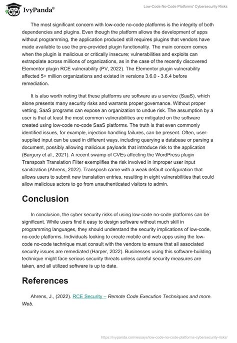 Low Code No Code Platforms Cybersecurity Risks 590 Words Article Example