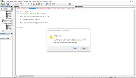 How Do I Fix This Vba Compile Error That Is Asking Me To Update Declare