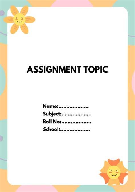 Free Front Page Designs For Assignment [download Ms Word Doc Templates]