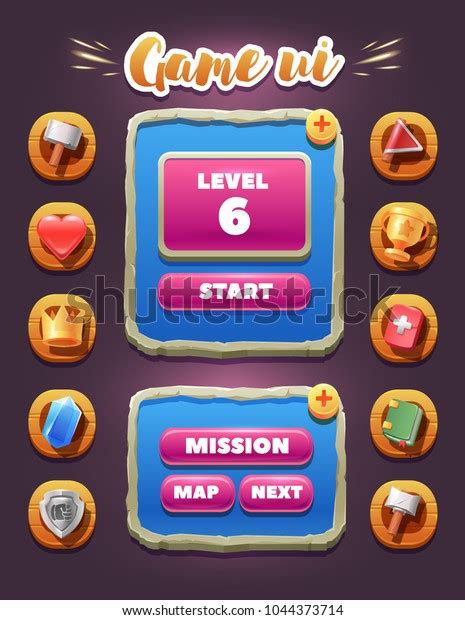 Complete Menu Graphical User Interface Gui Stock Vector Royalty Free 1044373714 Shutterstock