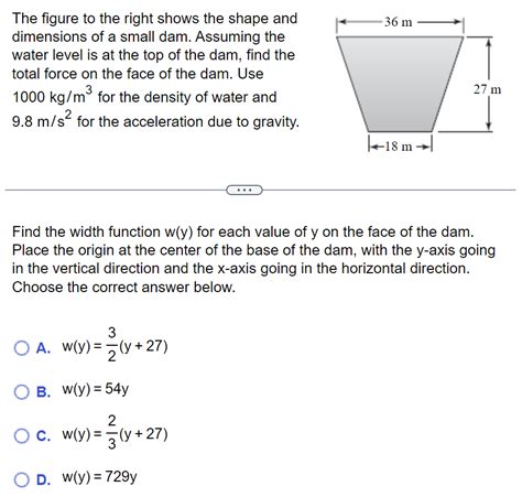 Solved Find The Width Function Wy ﻿for Each Value Of Y ﻿on
