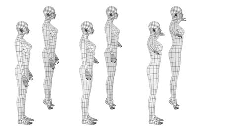 Natural Female In 6 Modeling Poses Collection 3d Model By Valerii