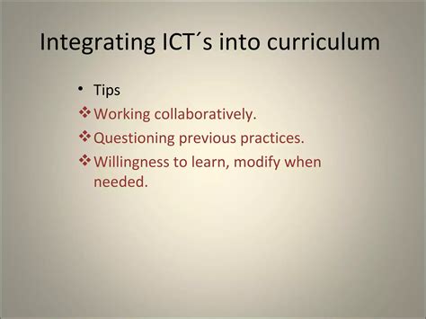 Integrating Ict´s Into Curriculum Ppt