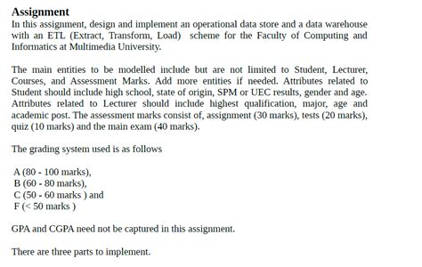 this is an advanced database course where you have to
