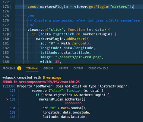 Using The Markersplugin In Typescript · Issue 731 · Mistic100photo Sphere Viewer · Github