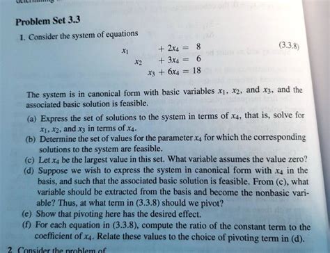 Problem Set 33 1 Consider The System Of Equations X1 2x4 8 338
