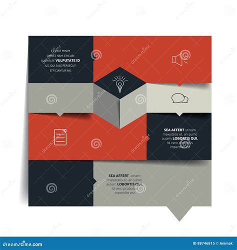 Square Template Infographic Banner Diagram Stock Vector Illustration Of Banner Information