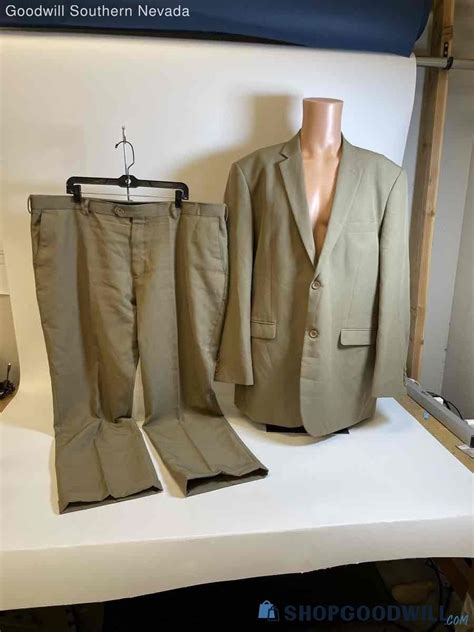 Umberto Bonelli Mens Brown 2 Piece Suit Size 50l 45l