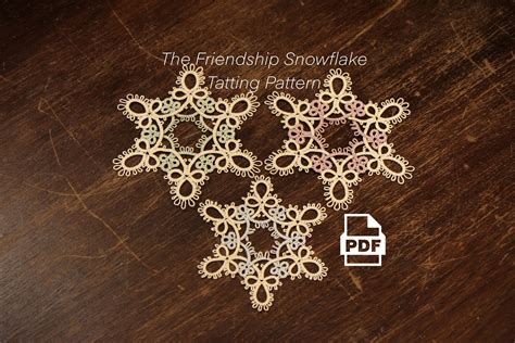 Tatting Snowflake Pattern Shuttle Tatting Tutorial Tatting Pdf Pattern Tatted Snowflake