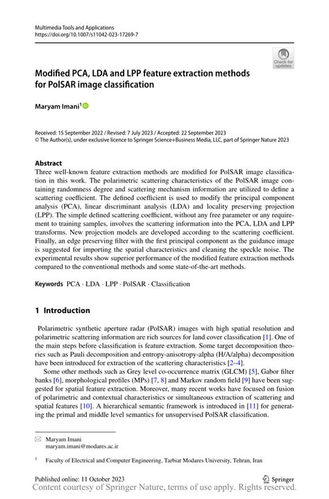 Modified Pca Lda And Lpp Feature Extraction Methods For Polsar Image