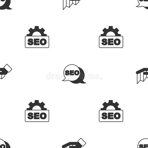 Set Pie Chart Infographic Seo Optimization And On Seamless Pattern